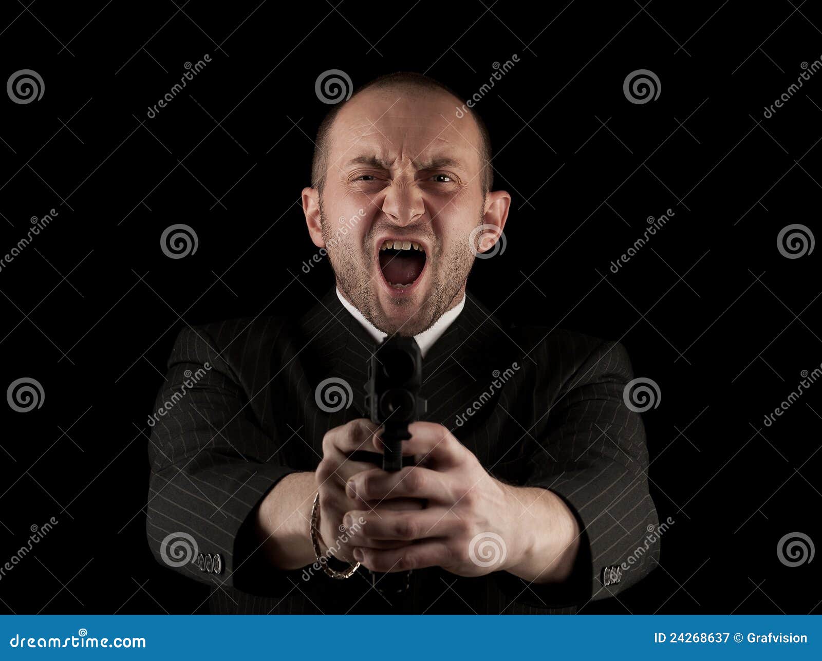 Angry Man Holding Gun stock image. Image of aggression - 24268637