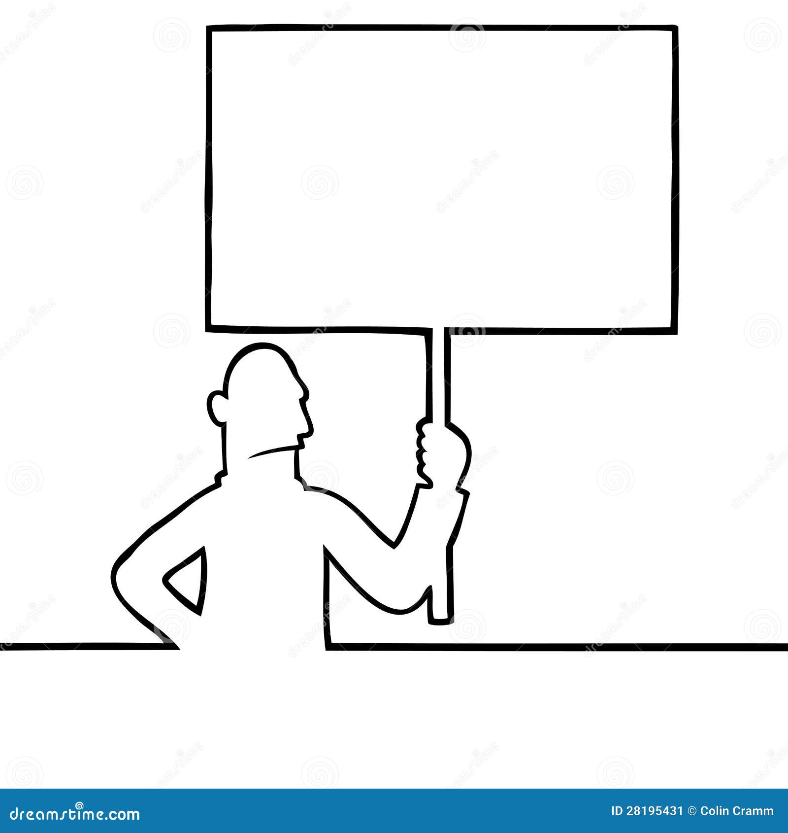 Angry Man Holding a Protest Sign Stock Vector - Illustration of protest ...