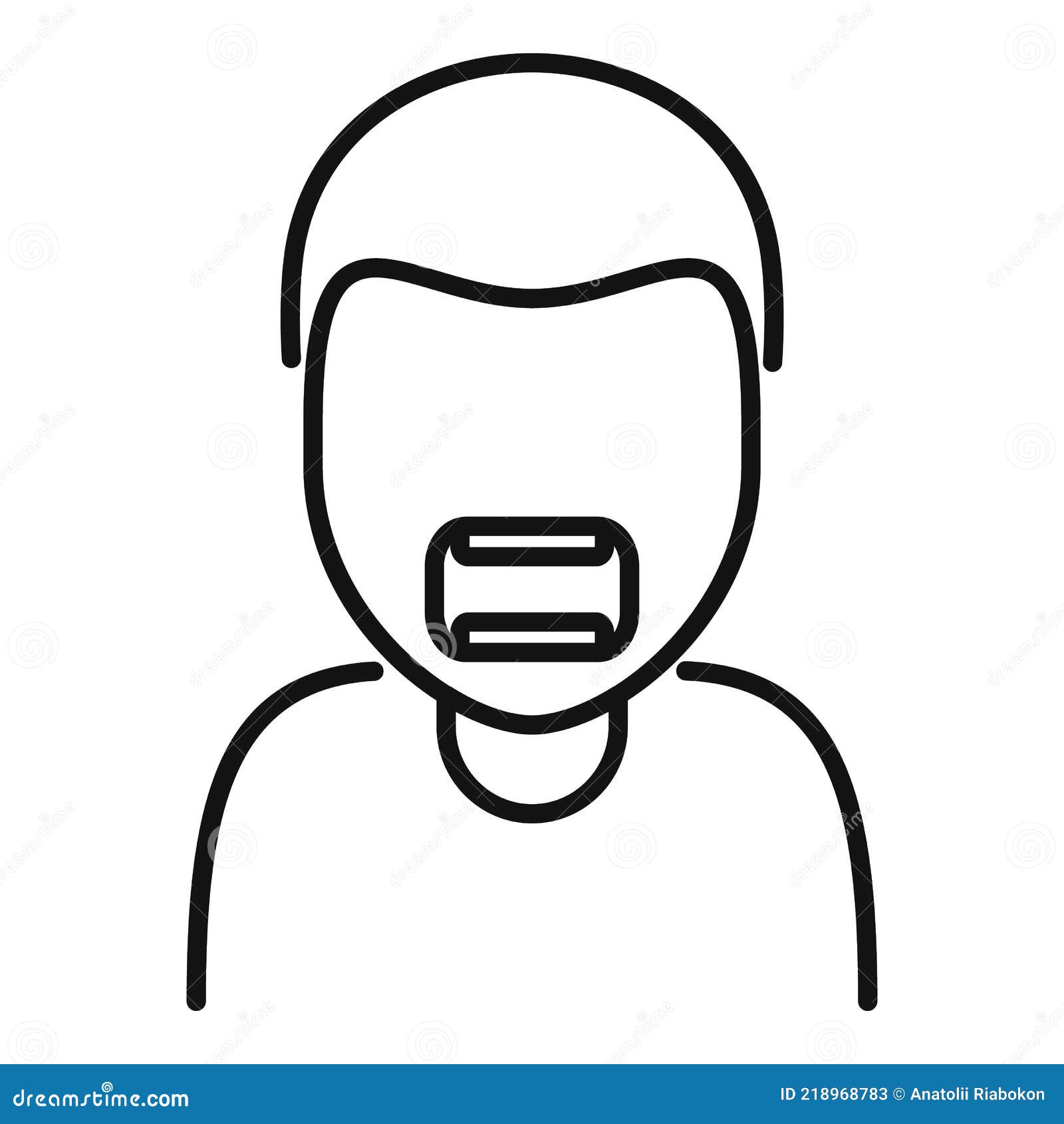 Angry Man Icon, Outline Style Stock Vector - Illustration of black ...
