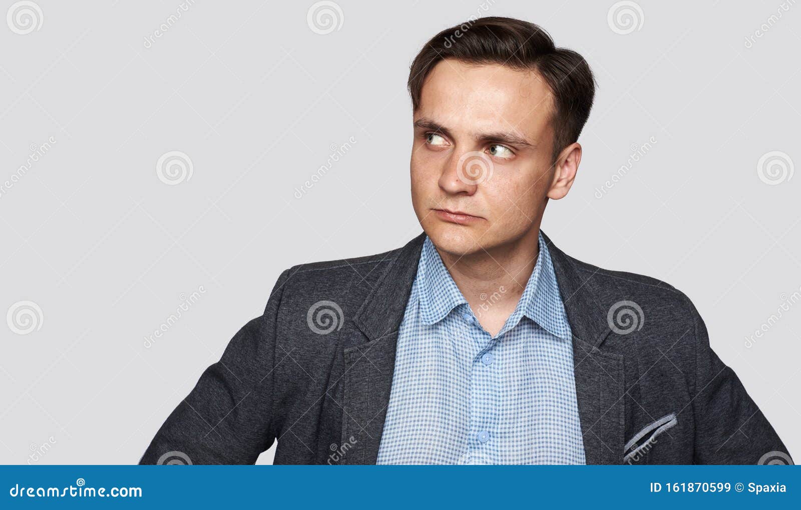 Angry Man is Looking To the Side Isolated Stock Image - Image of ...