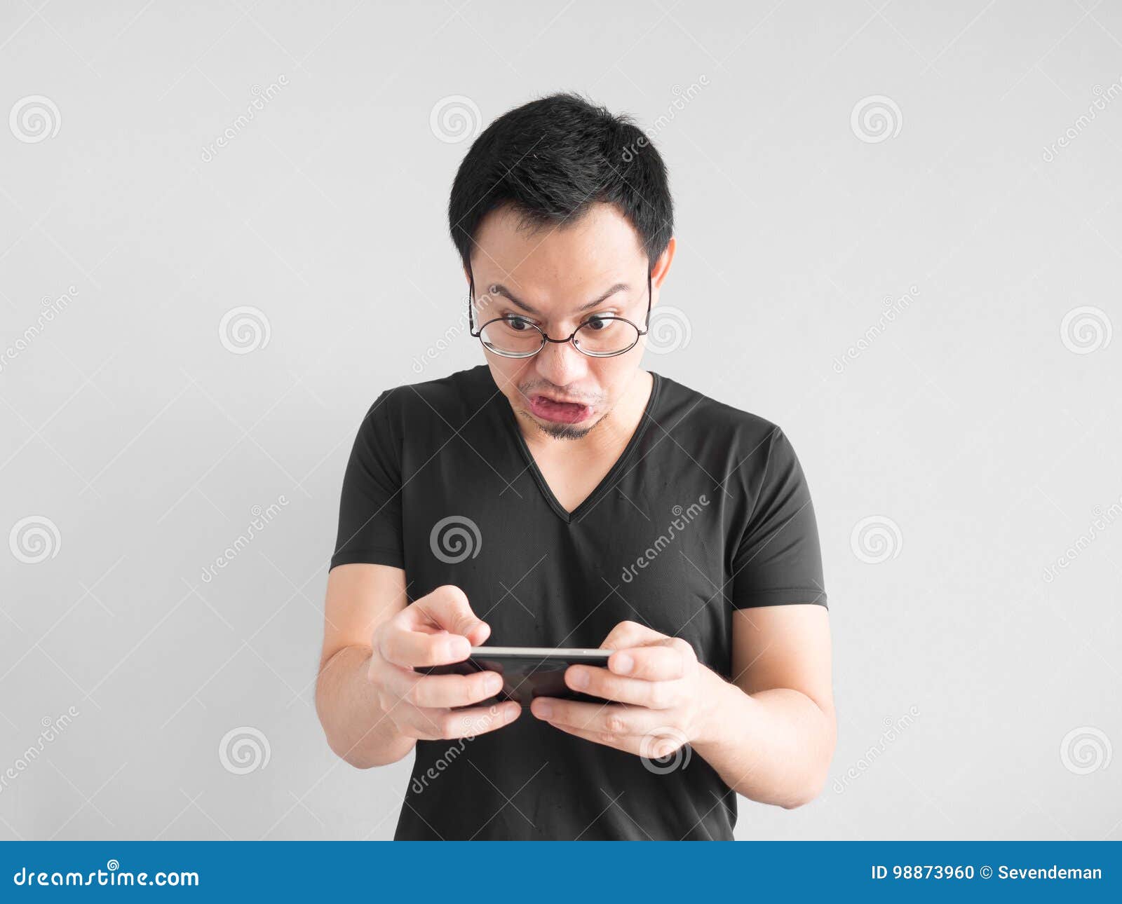 Angry Man is Losing the Mobile Game. Stock Photo - Image of people ...