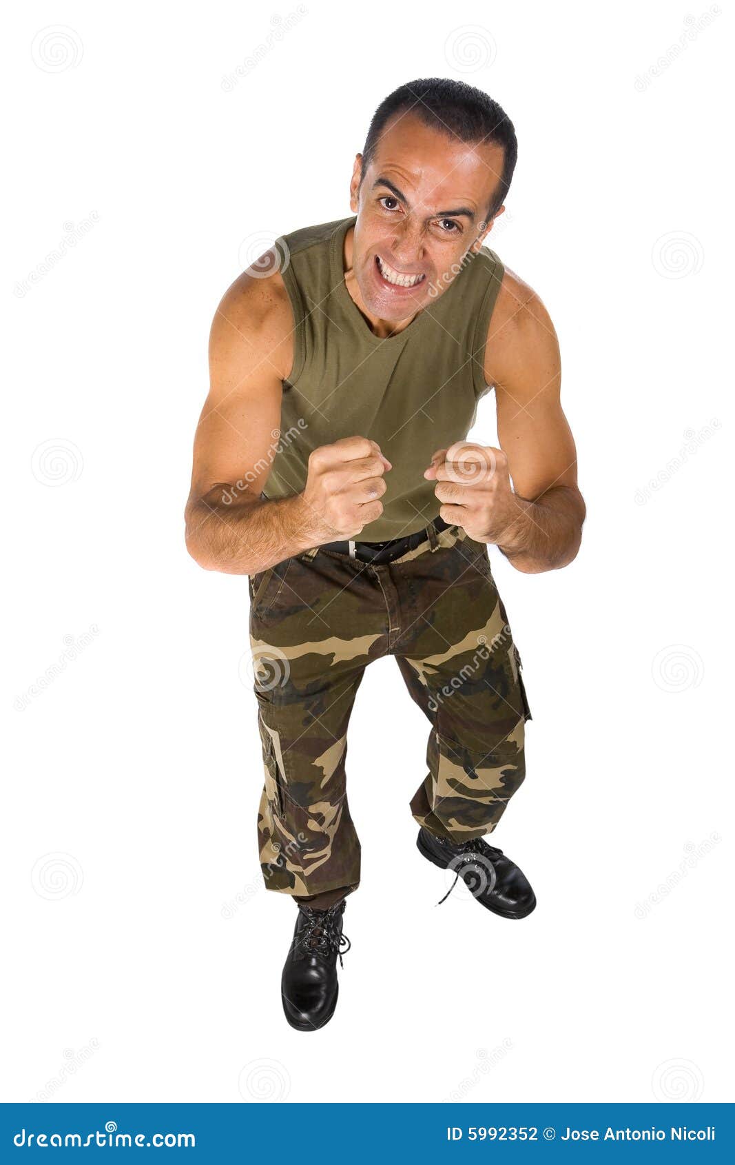 Angry Man with Military Uniform Stock Photo - Image of military ...