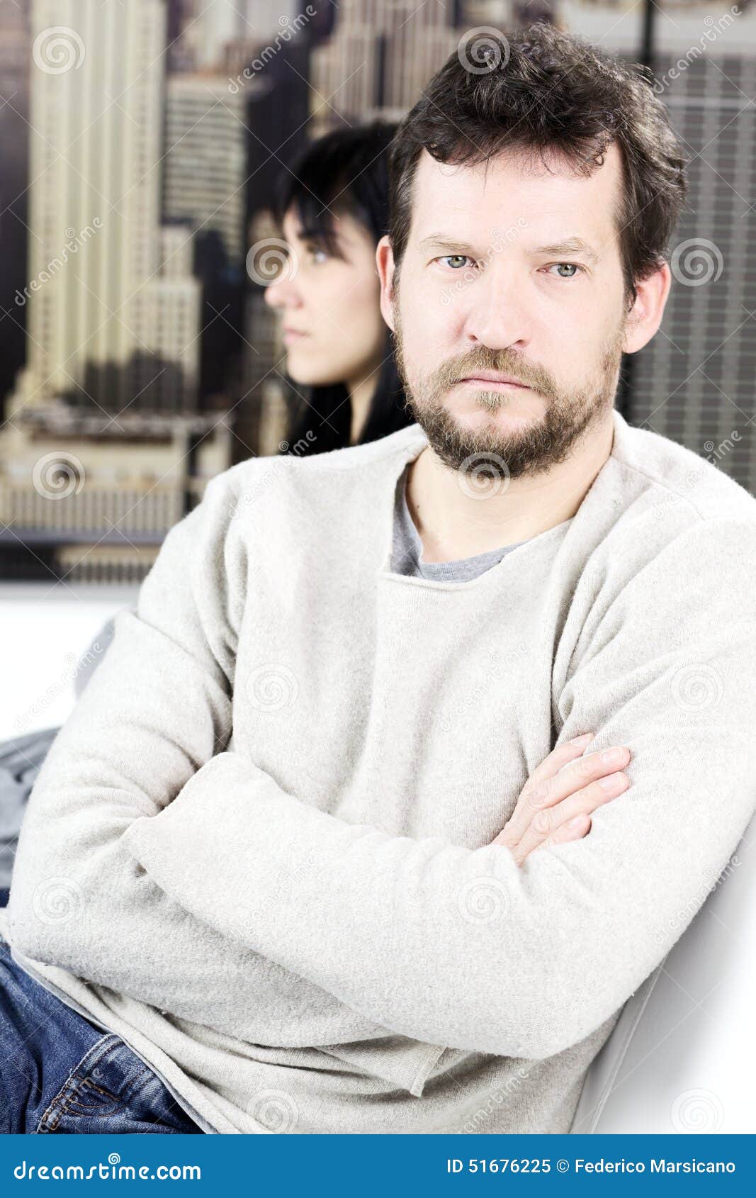 Angry Man Not Looking Girlfriend Stock Image - Image of women, husband ...
