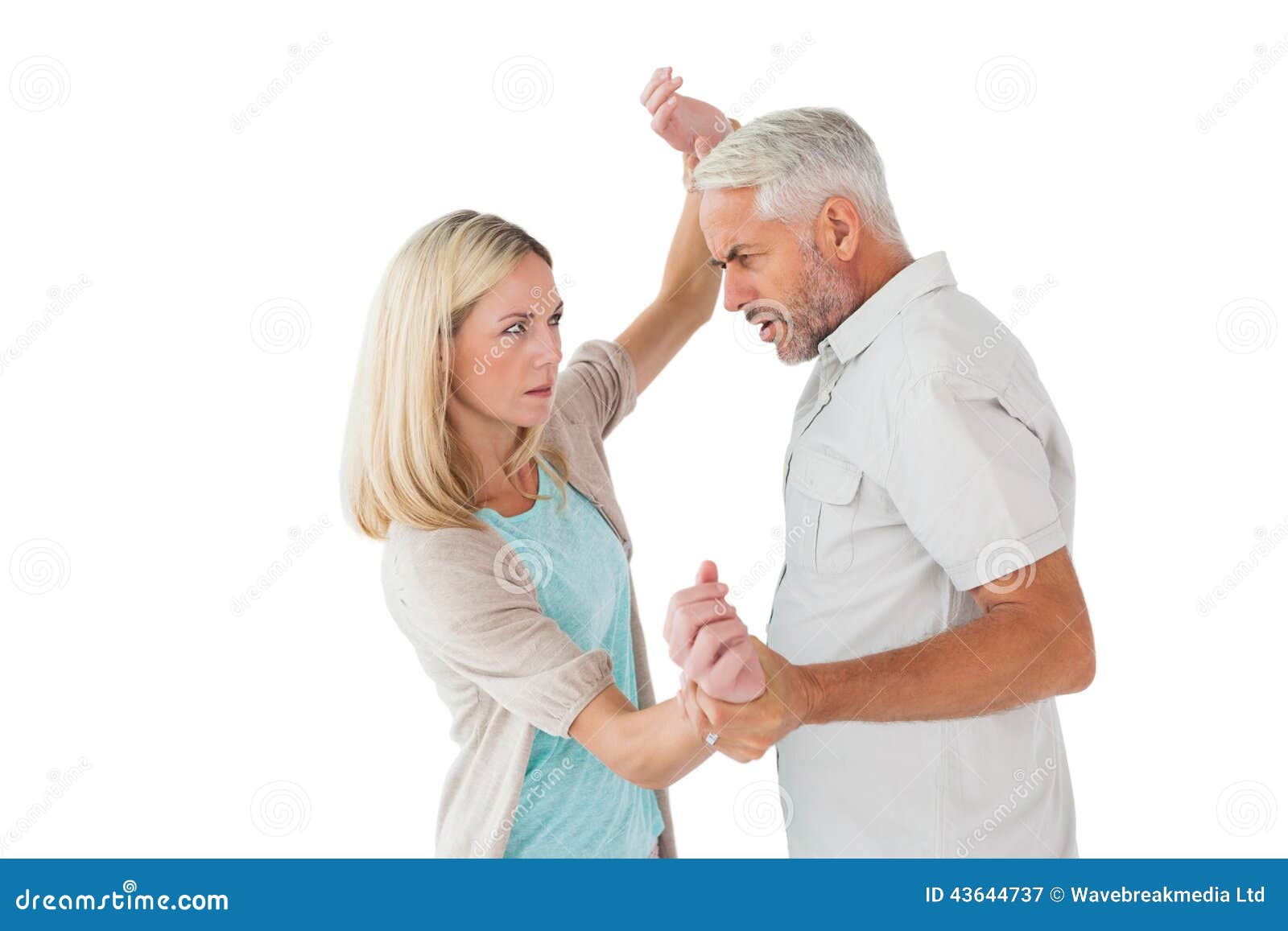 Angry Man Overpowering His Partner Stock Image - Image of strife, shirt ...