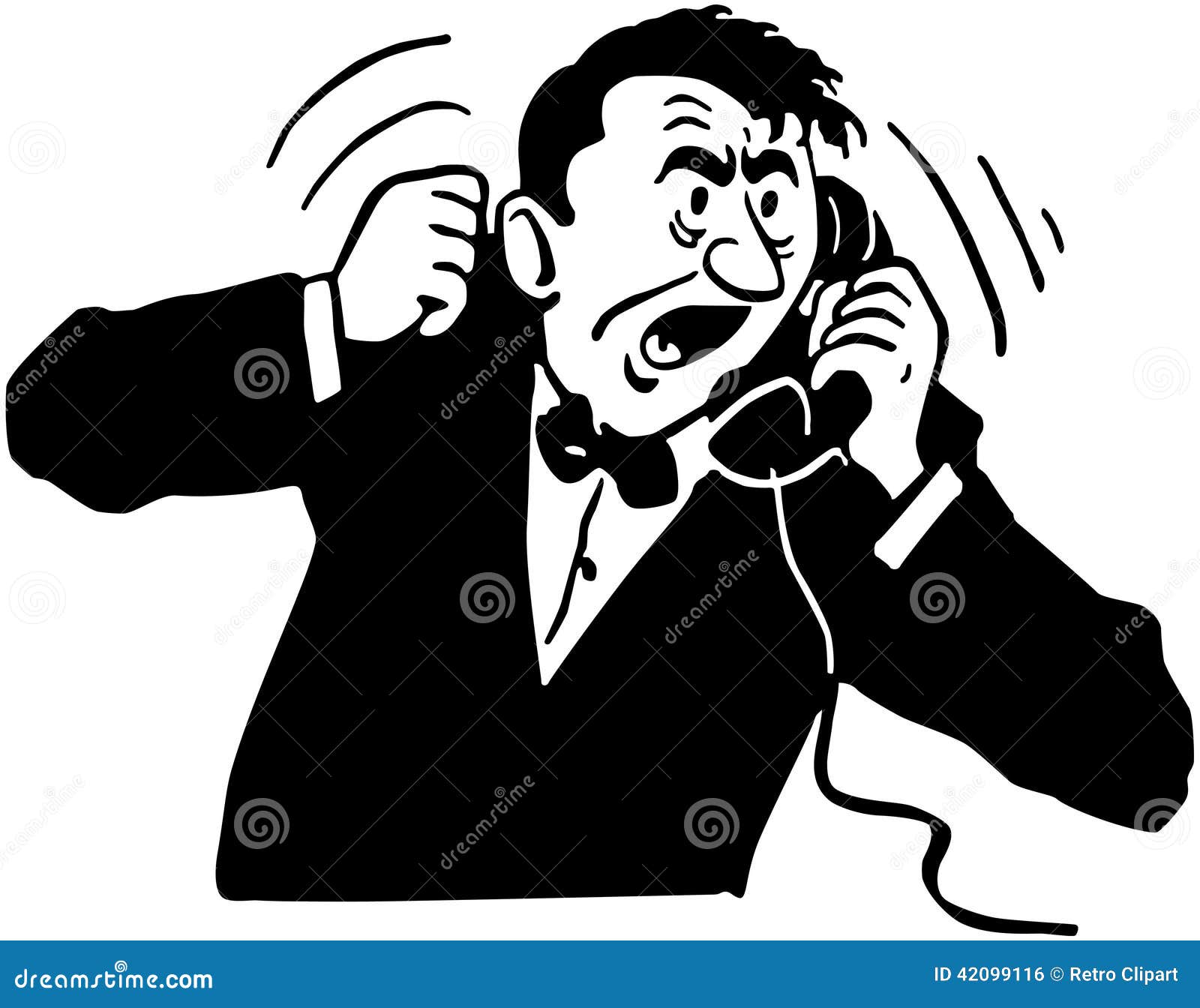 Angry Man on Phone stock vector. Illustration of retro - 42099116