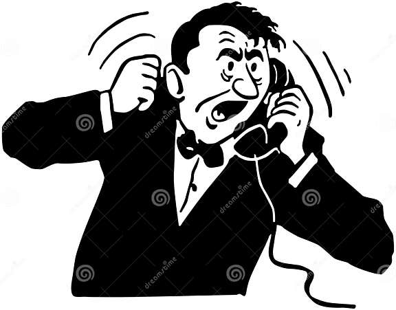 Angry Man on Phone stock vector. Illustration of retro - 42099116