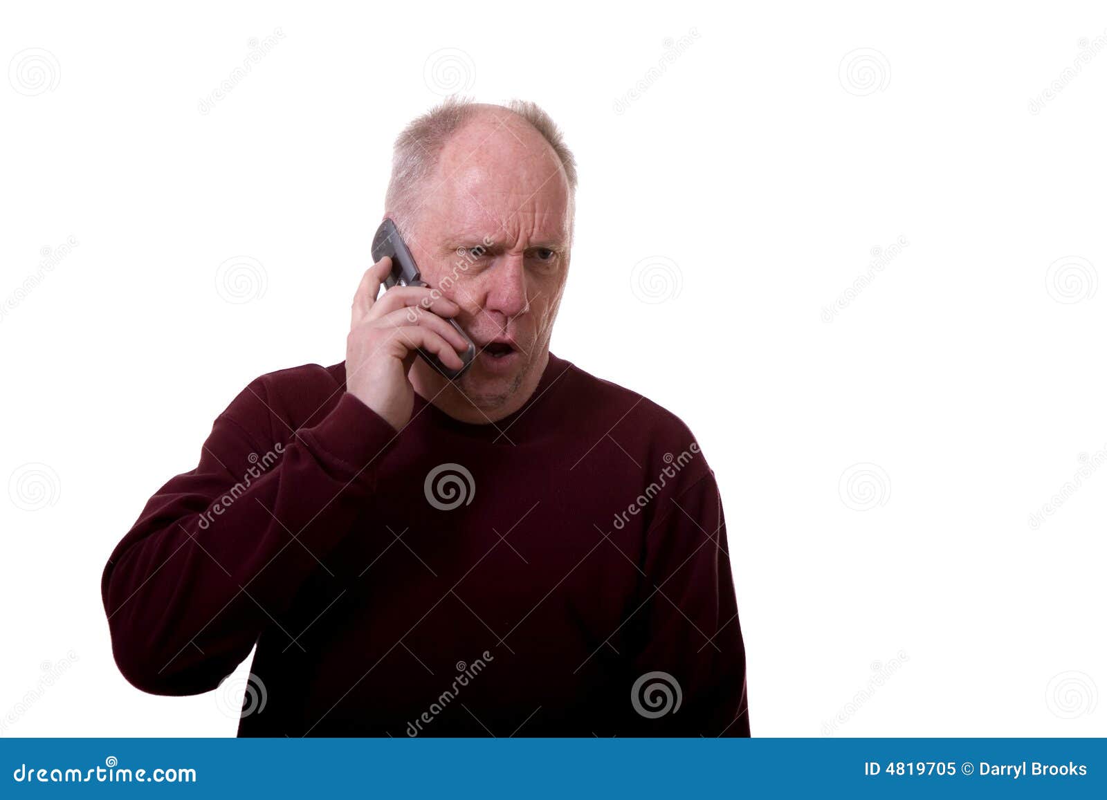 Angry Man on Phone stock image. Image of phone, news, communication ...