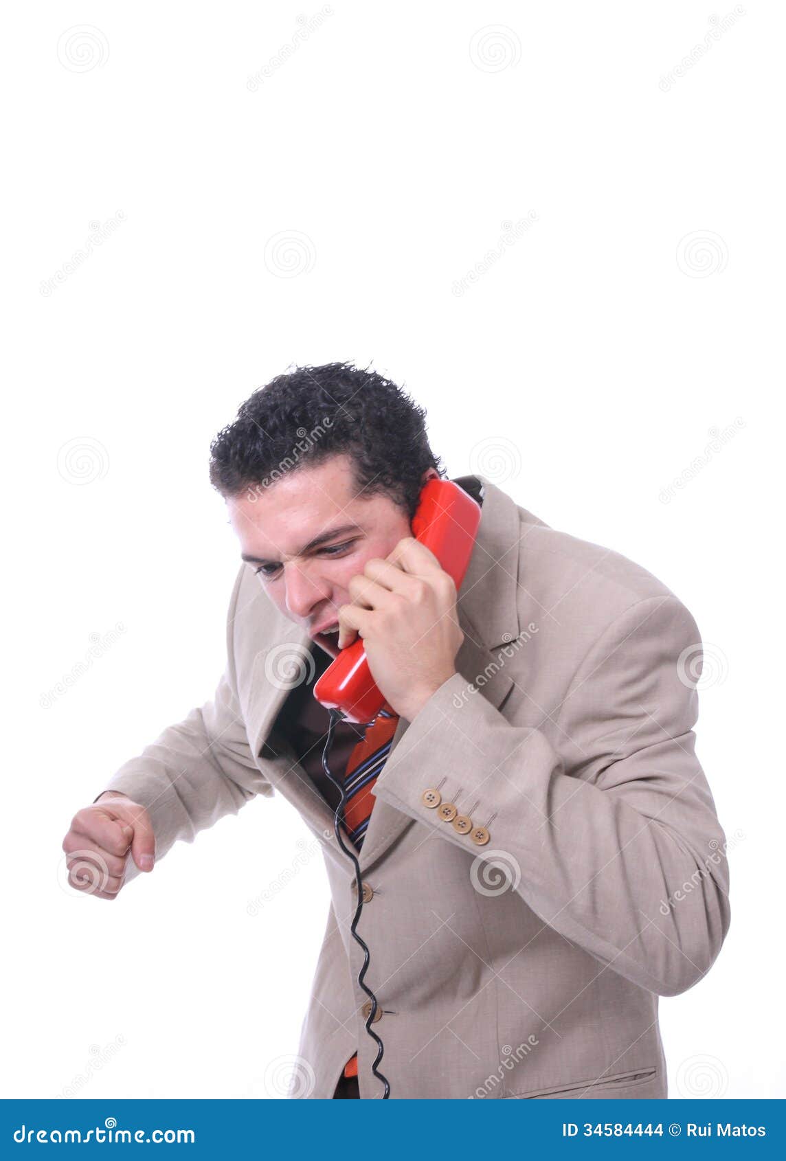 Angry man on the phone stock photo. Image of intimidating - 34584444