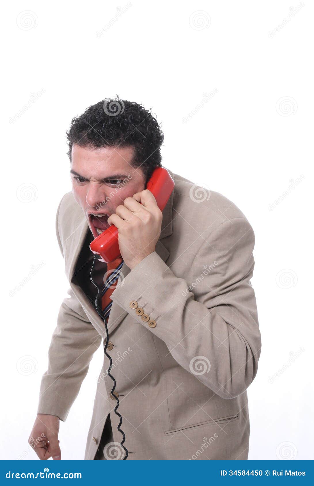 Angry man on the phone stock photo. Image of male, menacing - 34584450