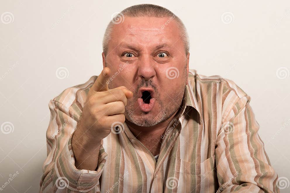 Angry Man Pointing at the Camera. Stock Photo - Image of caucasian ...