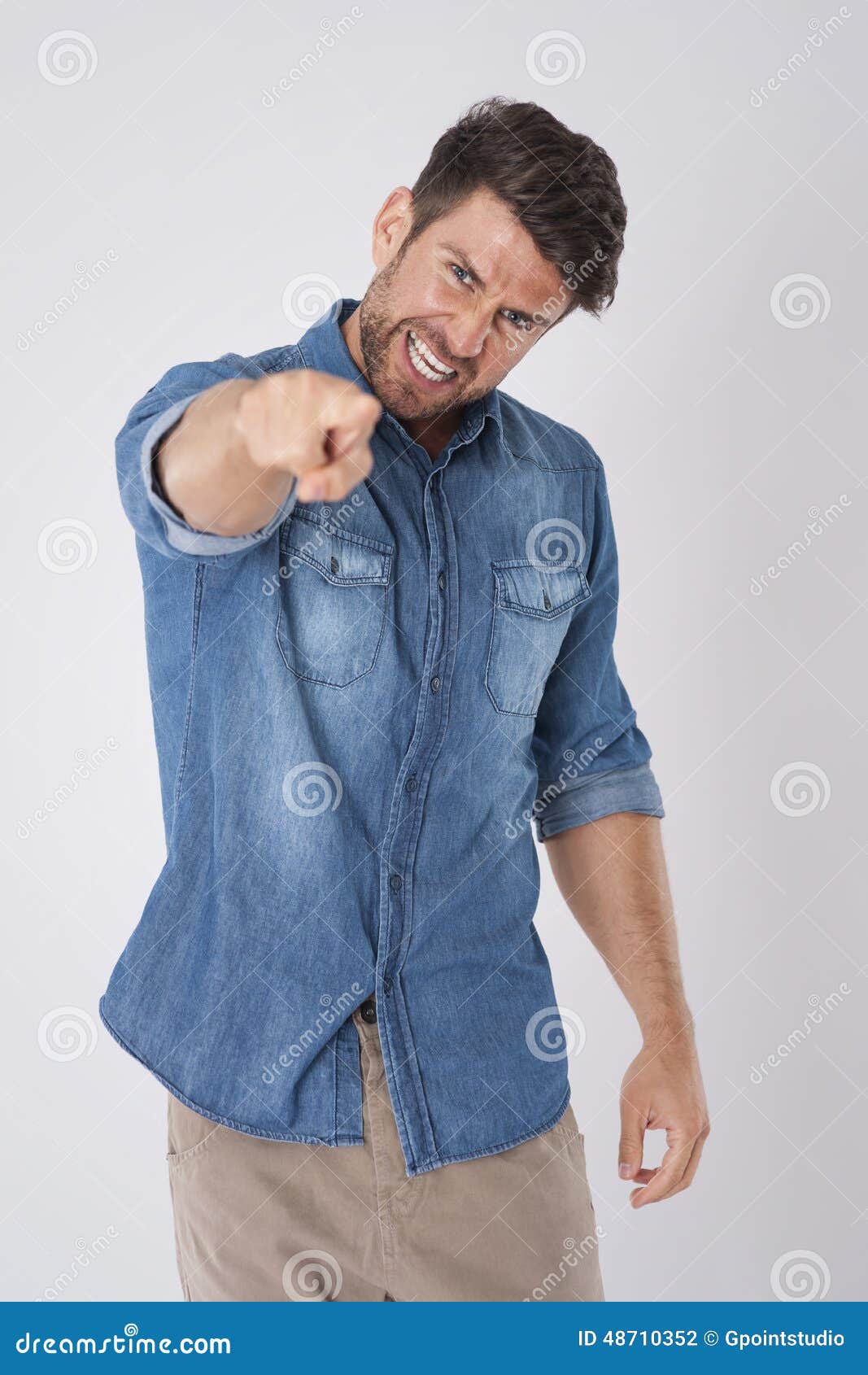 Angry man stock photo. Image of human, attractive, denim - 48710352