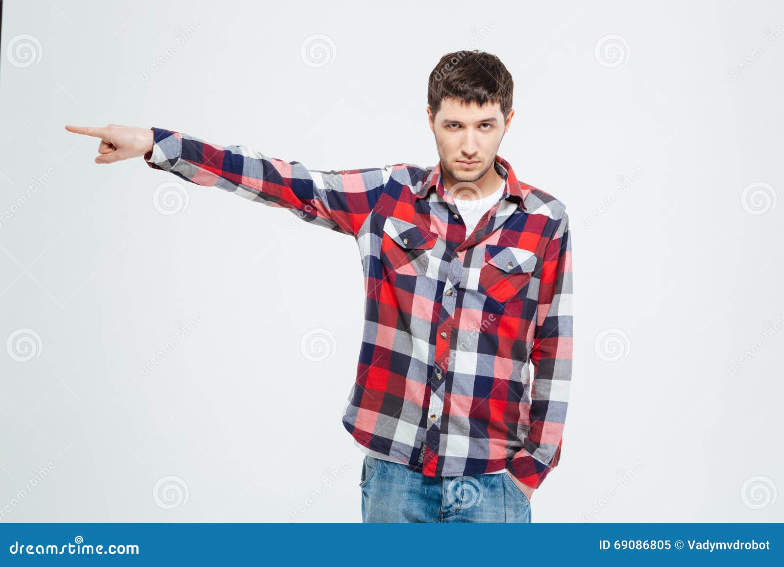 Angry Man Pointing Finger Away Stock Image - Image of violence ...