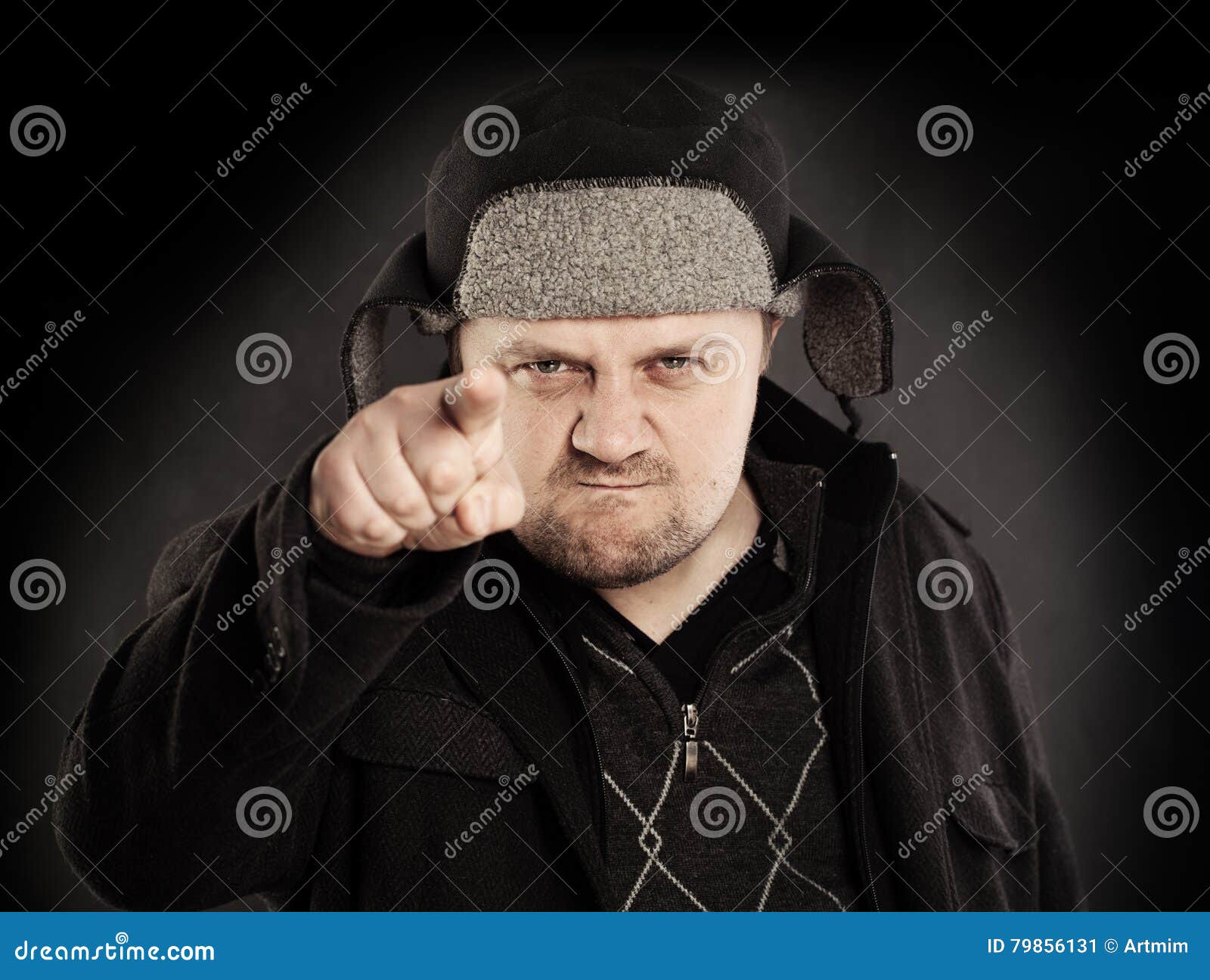 Angry Man Pointing His Finger Stock Image - Image of usual, bristle ...