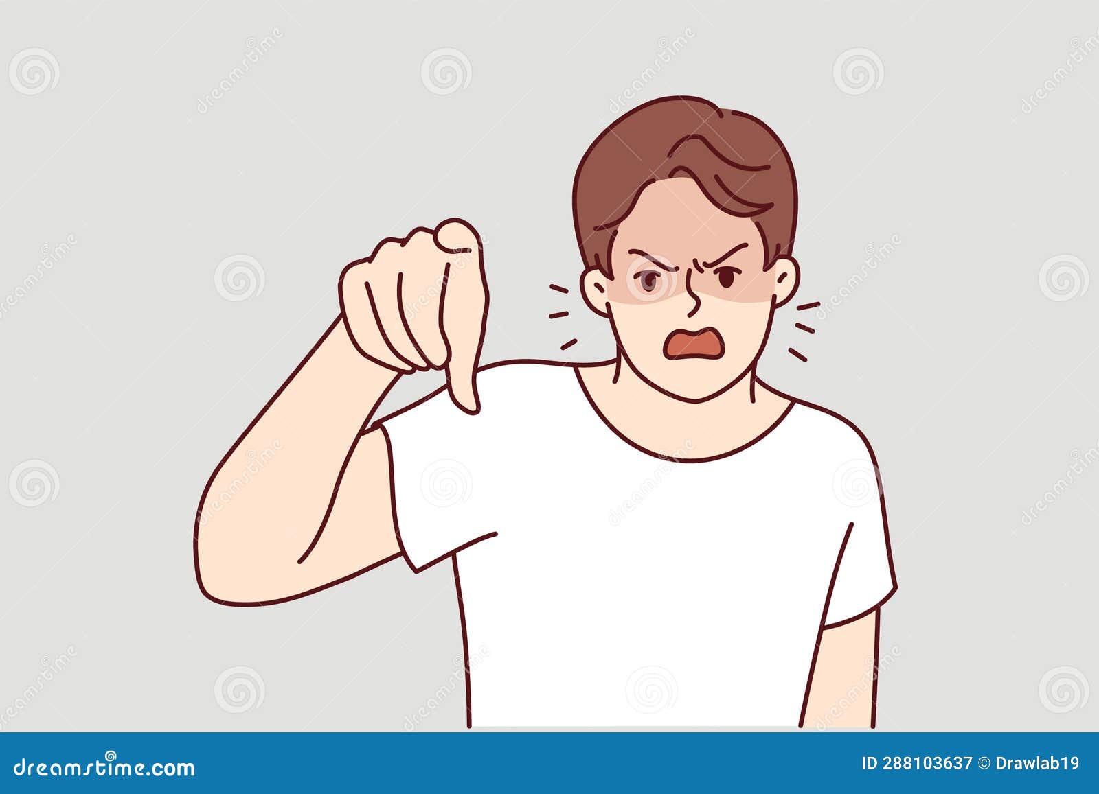 Blaming Angry Woman In Public Vector Cartoon Illustration ...