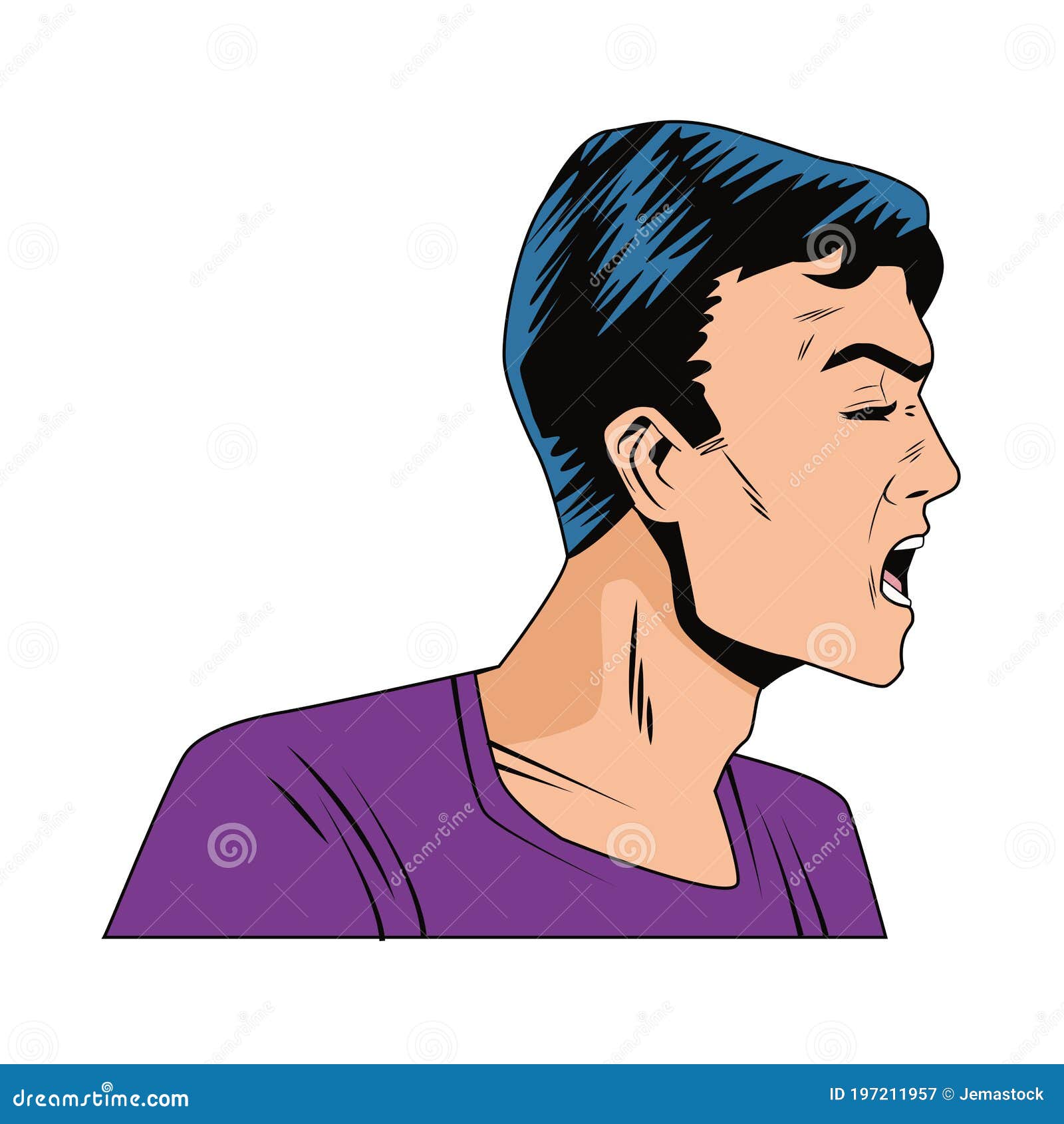 Angry Man Face Profile