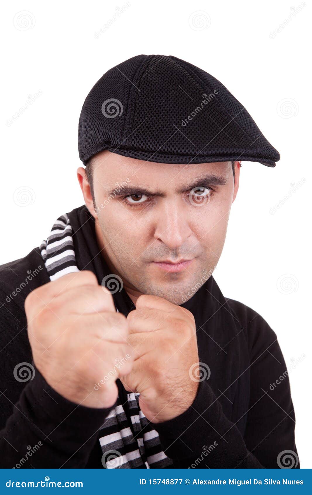 Angry man punching stock image. Image of health, scarf - 15748877