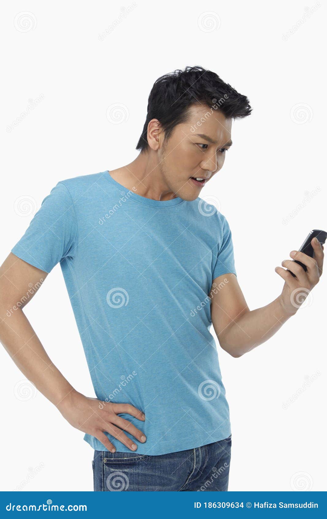 Angry Man Reading a Text Message Stock Photo - Image of casual ...