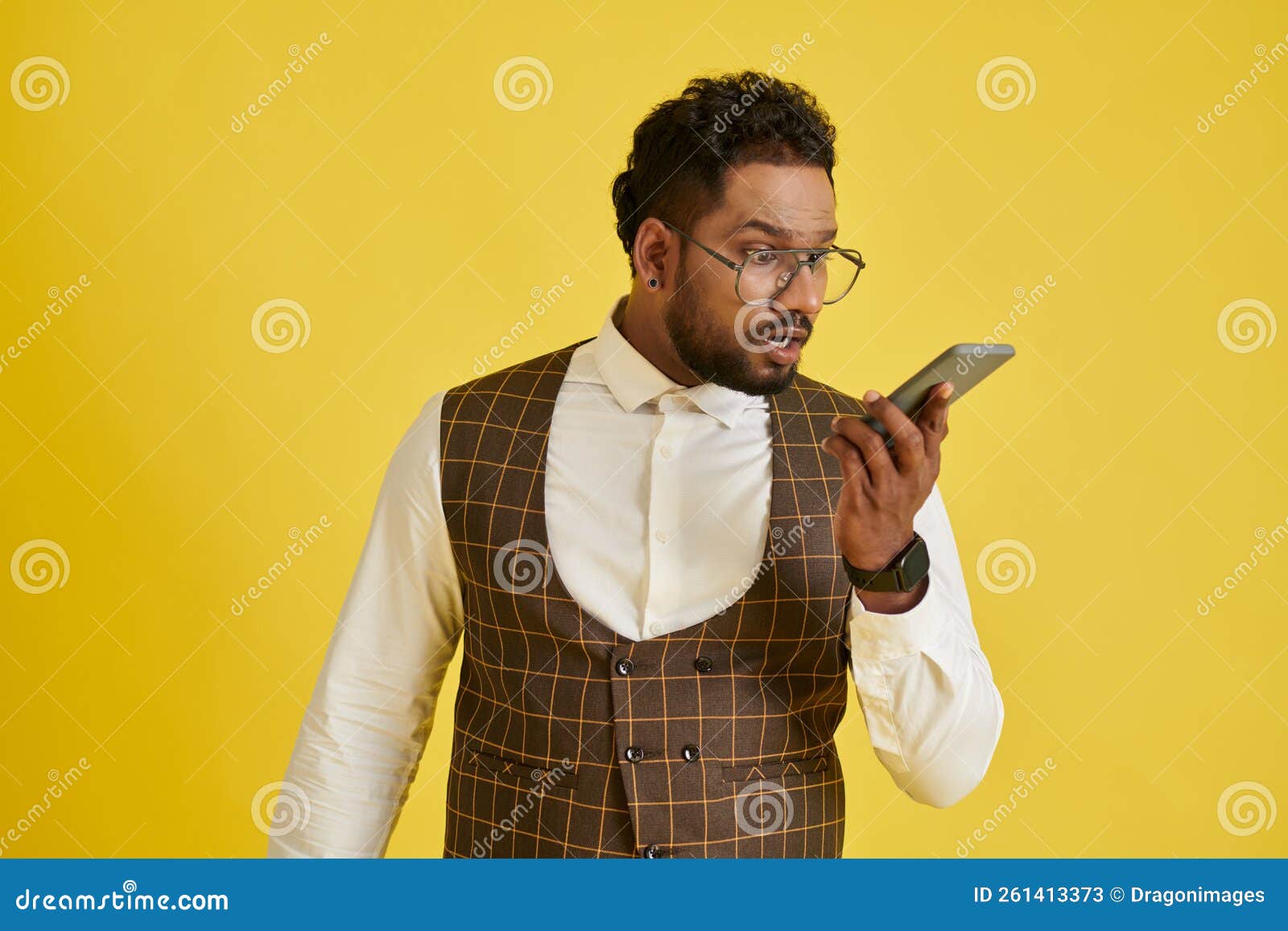 Angry Man Recording Voice Message Stock Image - Image of shirt, angry ...