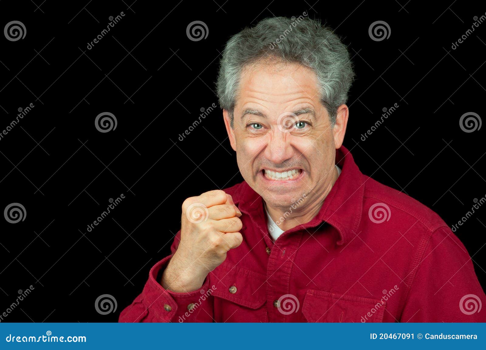 Angry Man in Red Against Black Stock Image - Image of fear, frighten ...