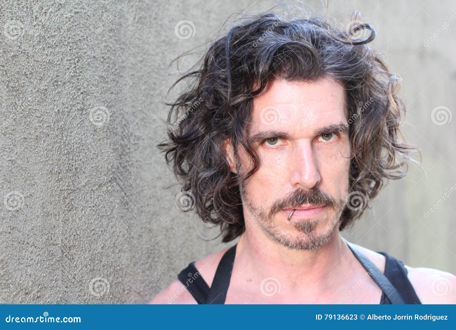 Angry Man S Portrait in Cinematic Setting with Copy Space Stock Image ...