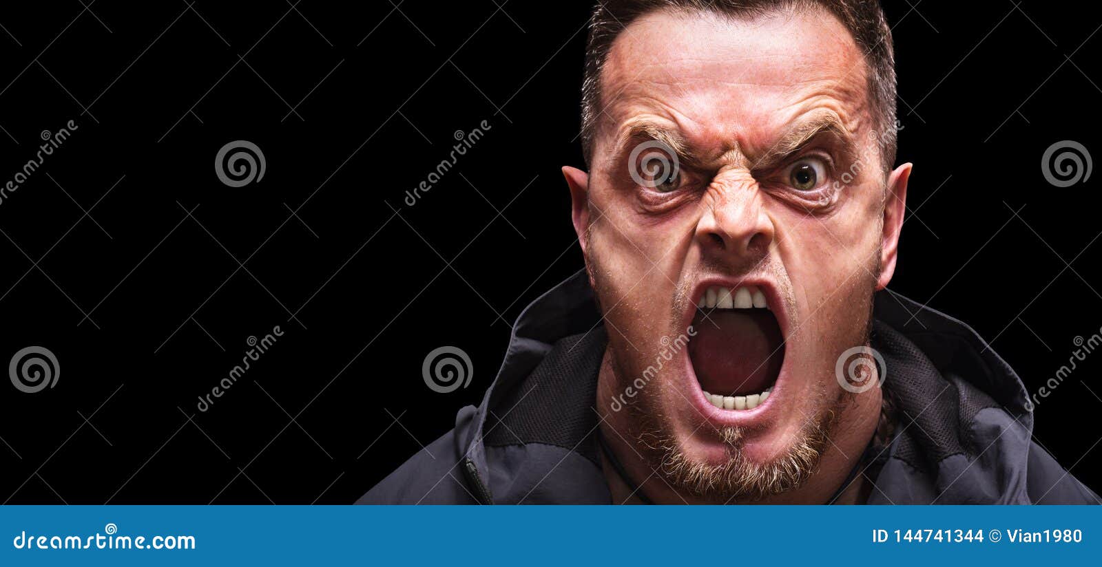 Angry man stock photo. Image of dark, background, portrait - 144741344