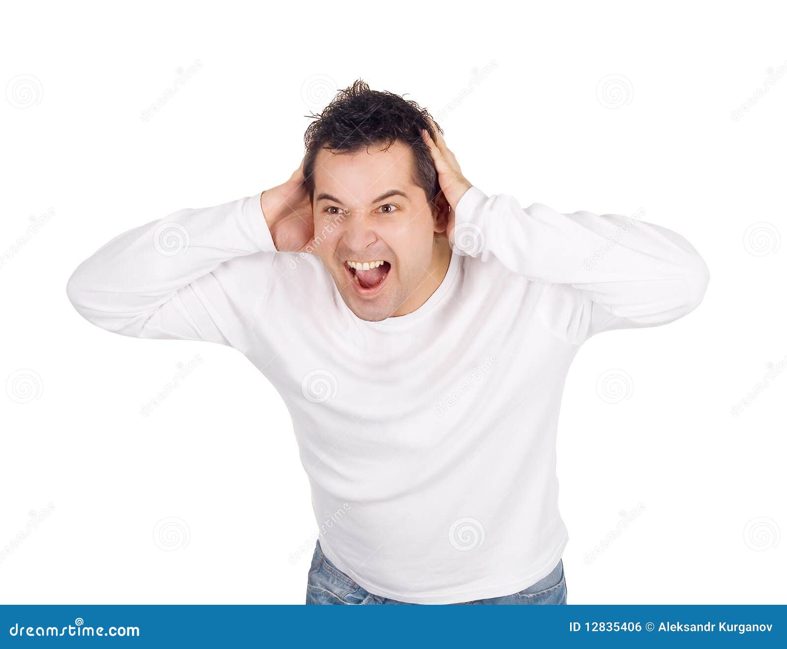 Angry man screaming stock photo. Image of despair, disaster - 12835406