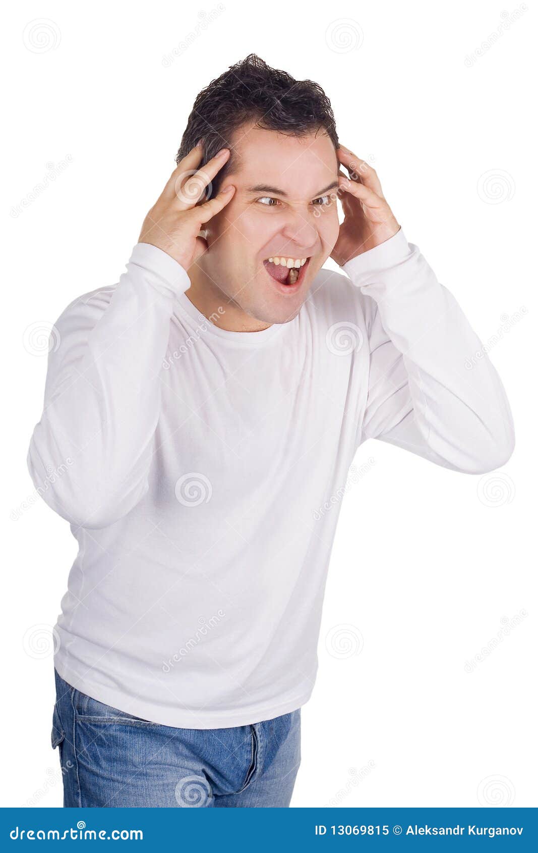 Angry man screaming stock image. Image of negativity - 13069815