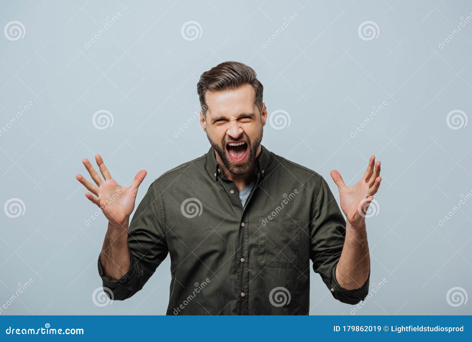 Angry Man Screaming at Camera Stock Image - Image of emotional ...