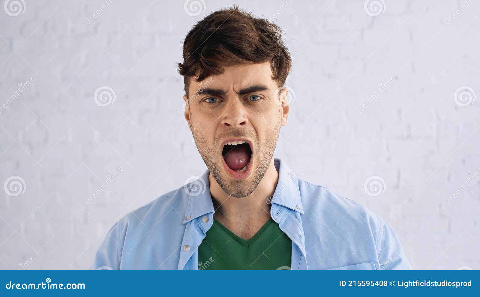 Angry Man Screaming and Looking at Stock Photo - Image of emotion, yell ...