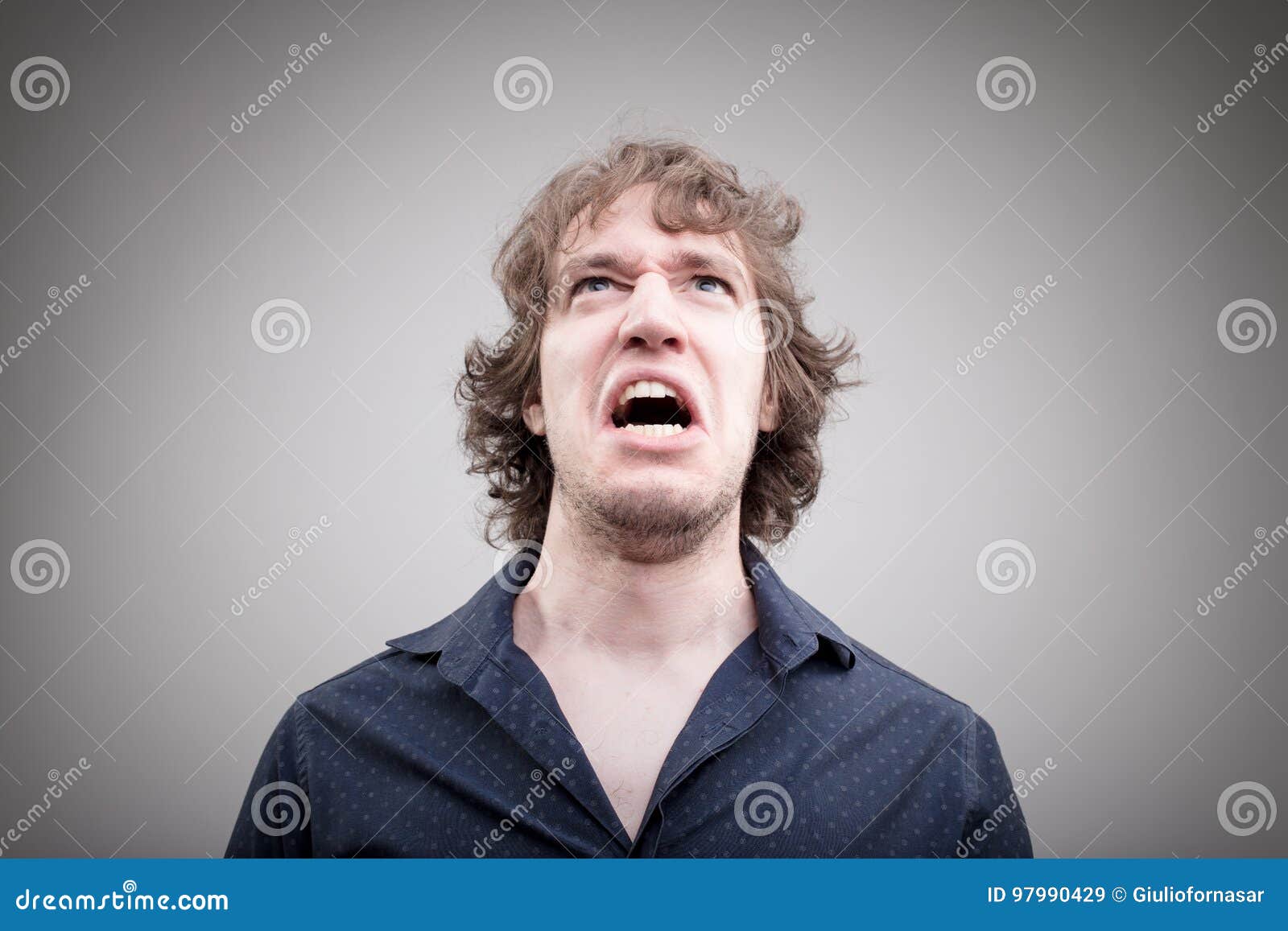 Angry Man Shouting and Cursing Stock Image - Image of face, argh: 97990429