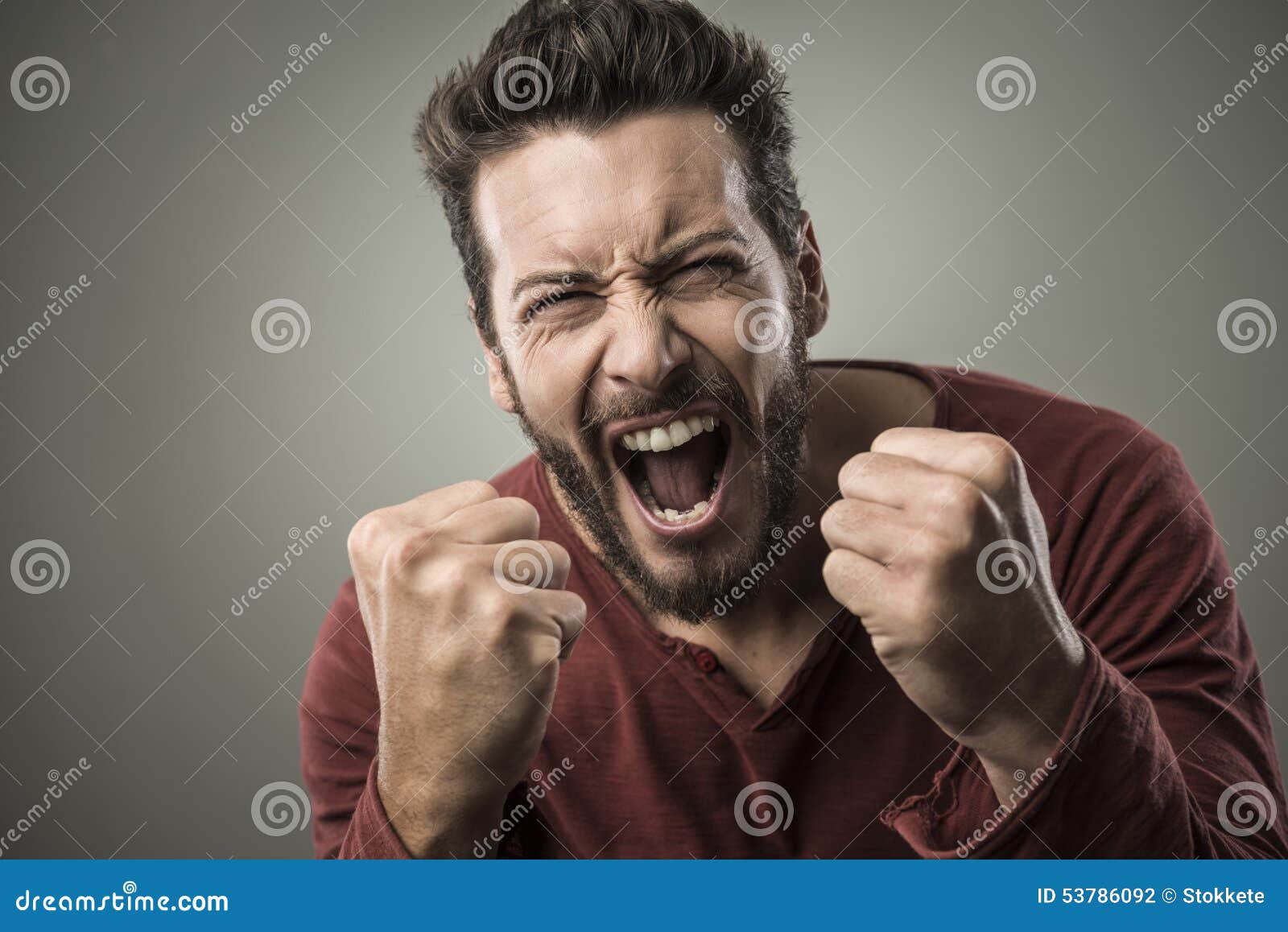 Angry Man Shouting Out Loud Stock Photo - Image of frustration ...