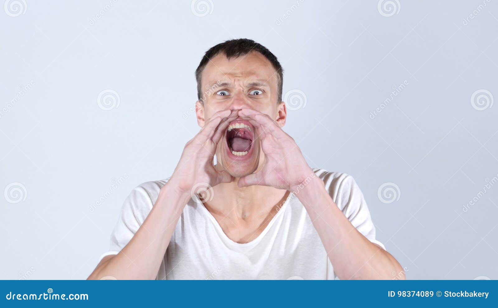Angry Man Shouting and Screaming Stock Image - Image of adult ...