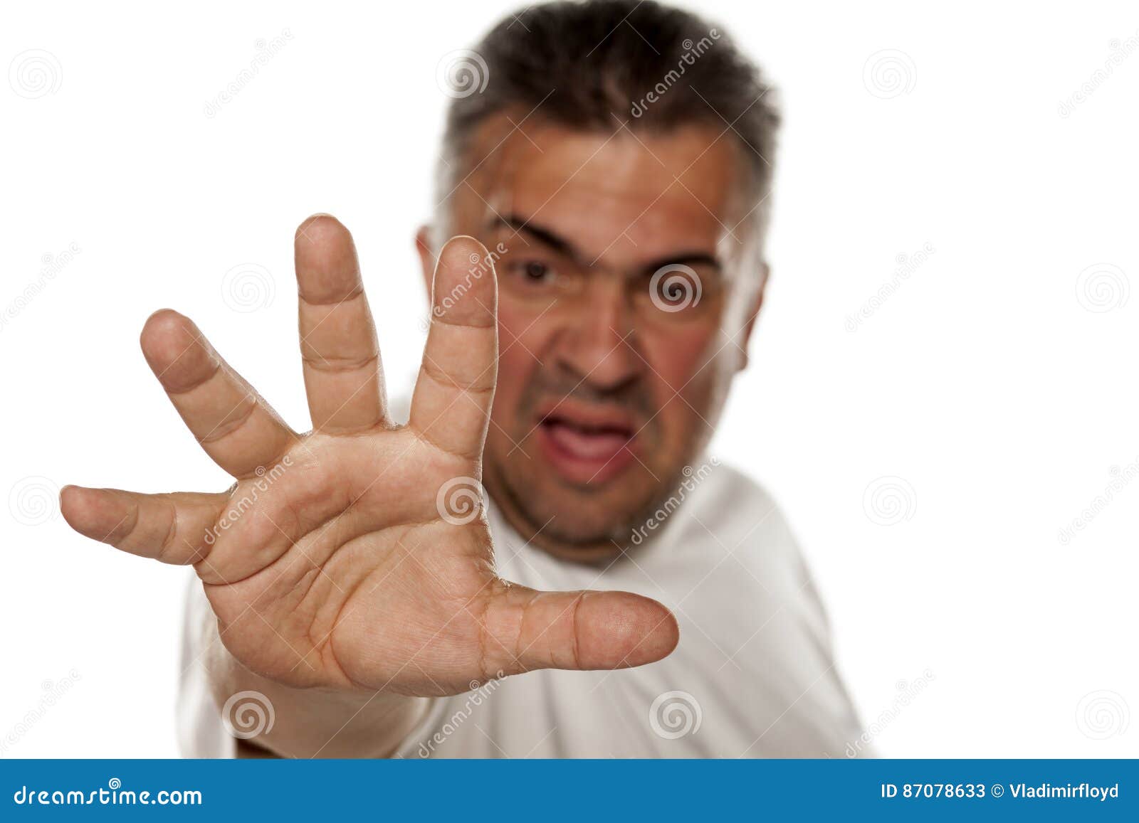 Angry man showing stop stock image. Image of anger, halt - 87078633