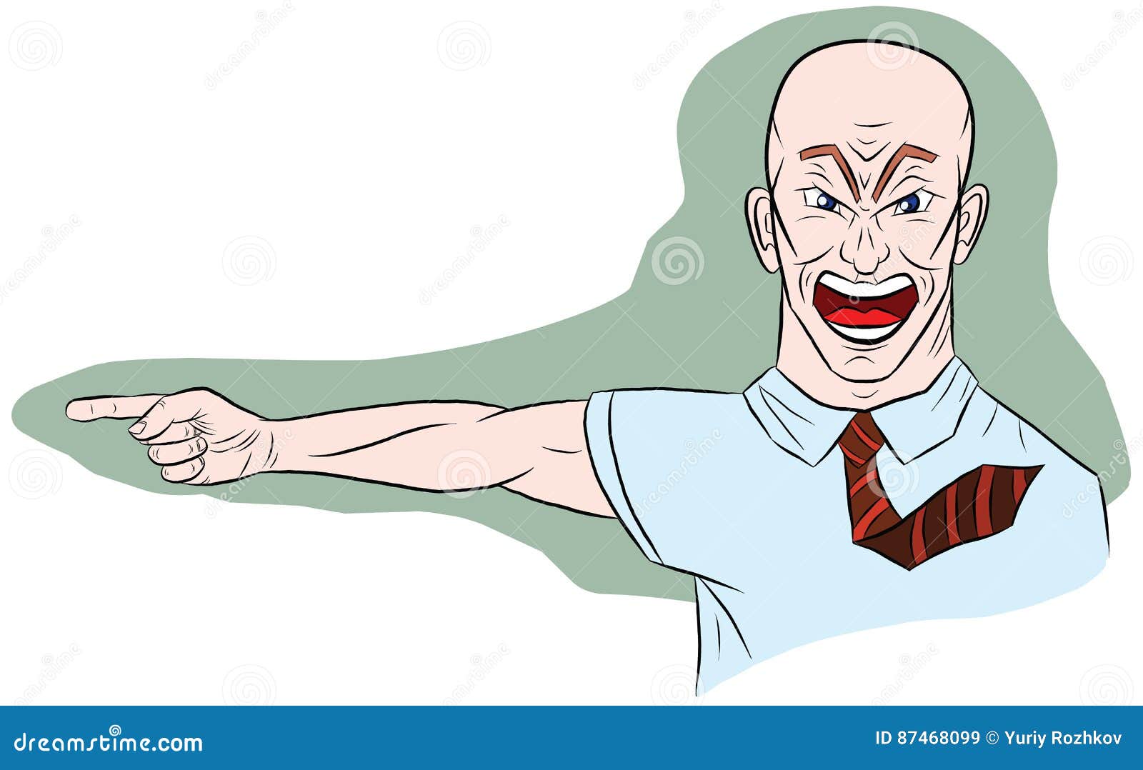 Angry Man Shows His Index Finger Stock Vector - Illustration of unhappy ...