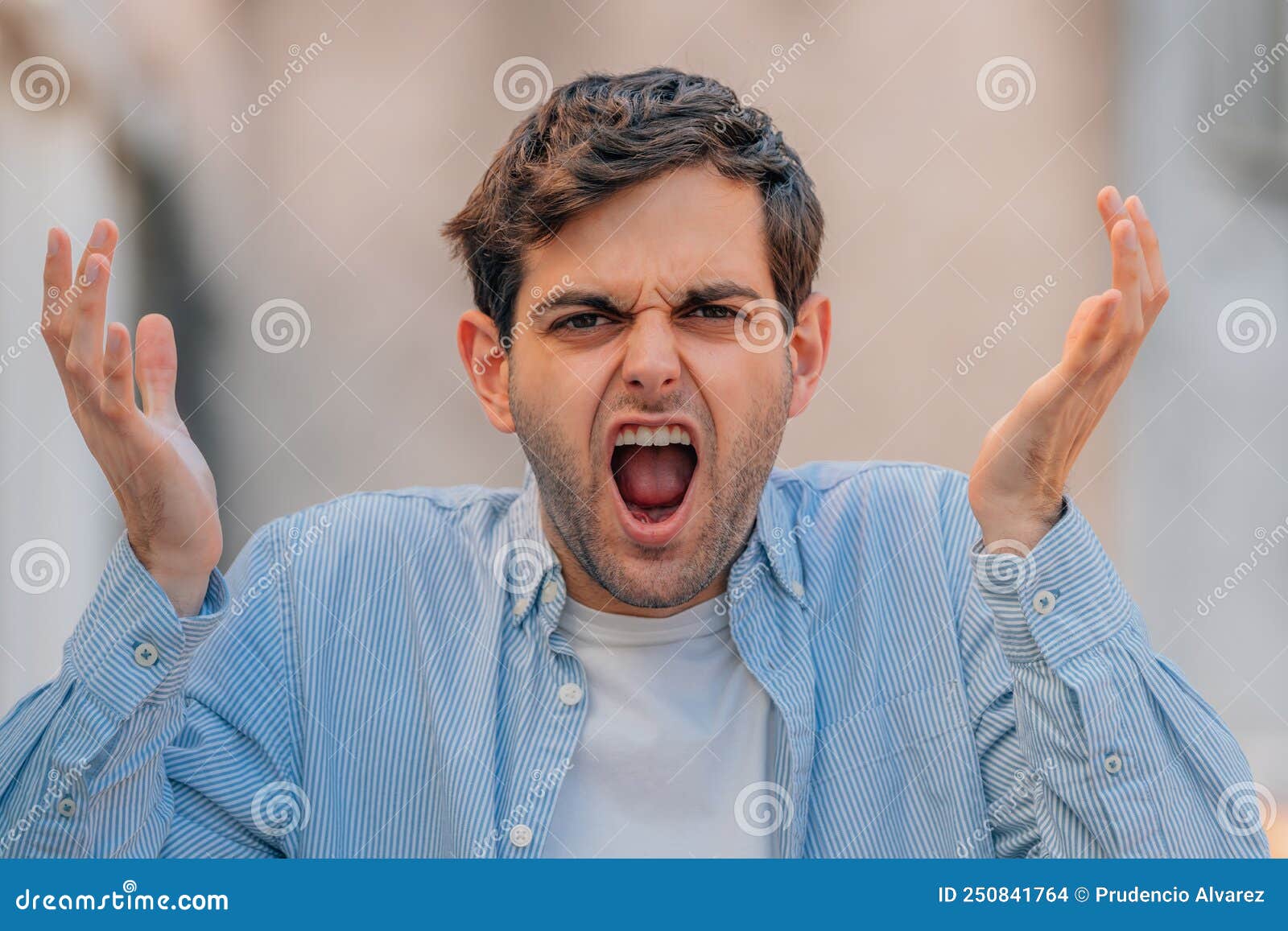 Angry Man in the Street Protesting Stock Photo - Image of caucasian ...