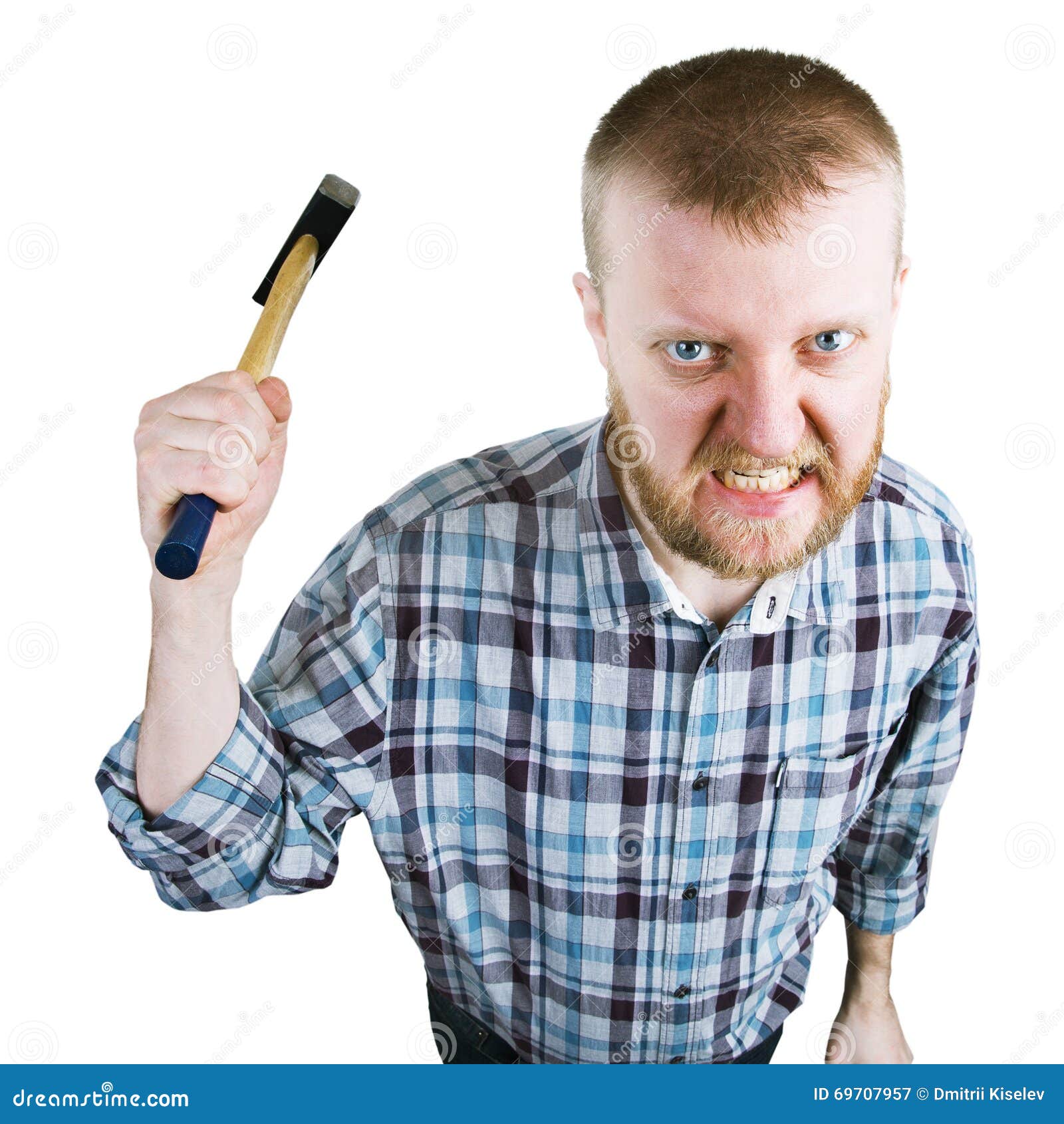 Angry Man Swings a Big Hammer Stock Image - Image of defiance, rebuff ...