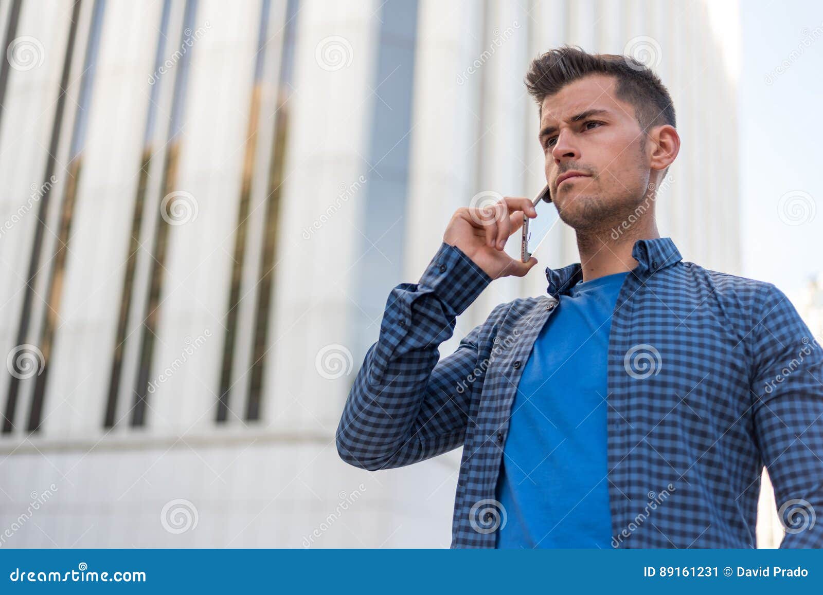 Angry Man Talking on Mobile Phone Stock Image - Image of person, male ...