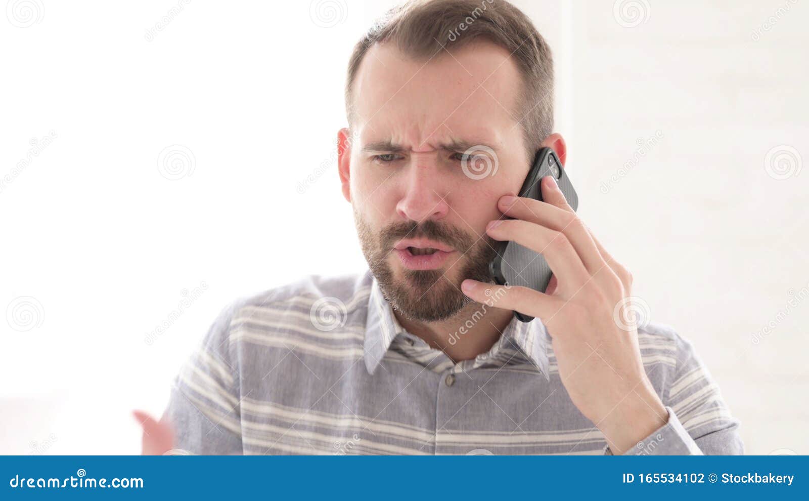 The Angry Man Talking on Phone, Problems Stock Photo - Image of ...