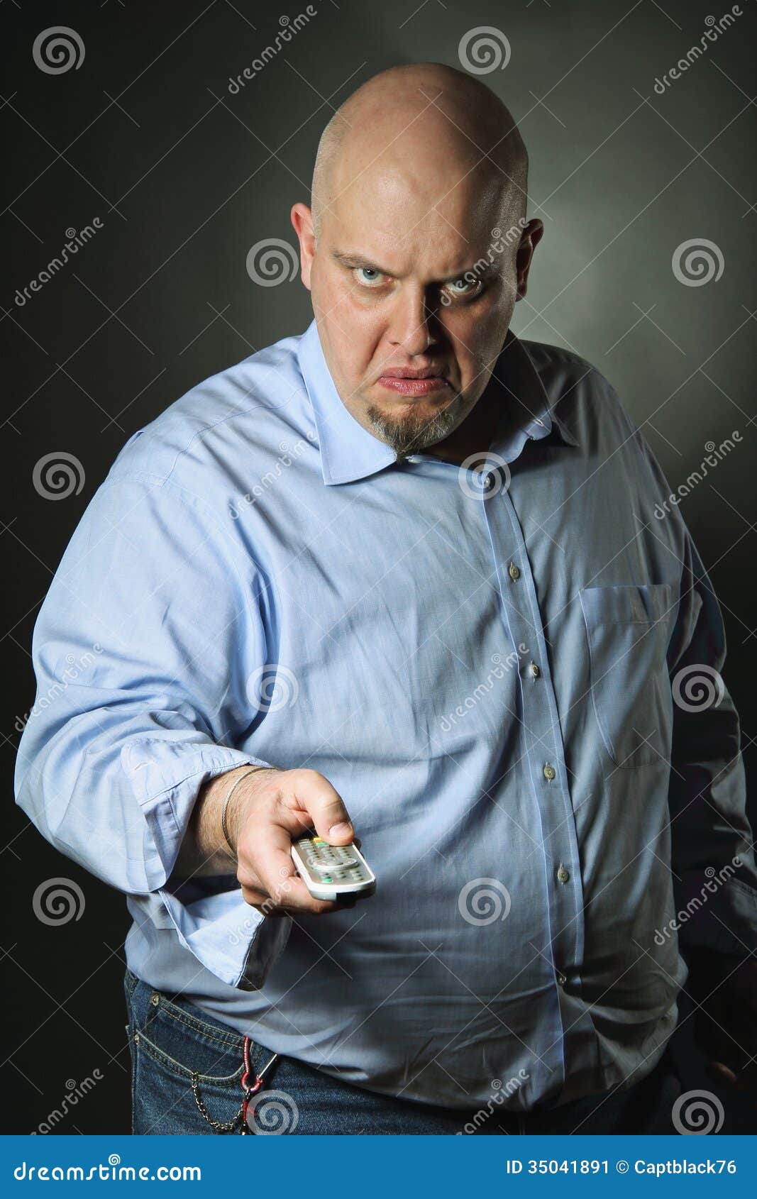 Angry Man with Television Remote Control Stock Image - Image of crazy ...