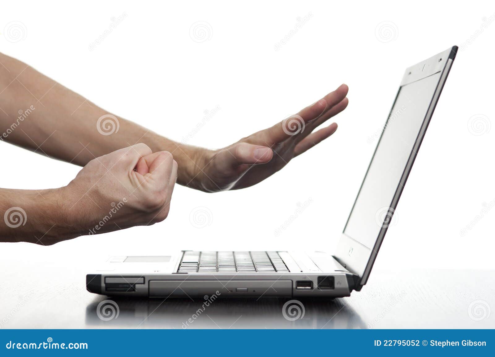 Angry Man Threatening Computer Stock Photo - Image of computer ...