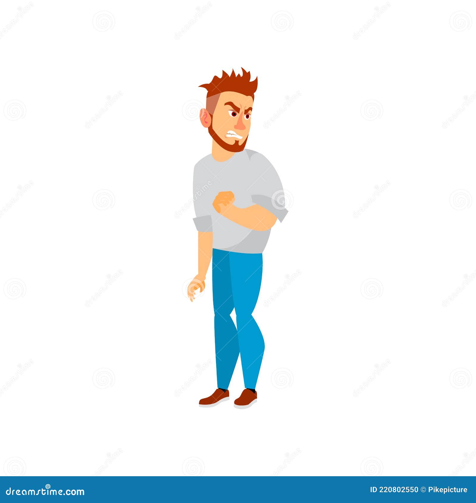 Angry Man Threatening Stranger Cartoon Vector Stock Vector ...