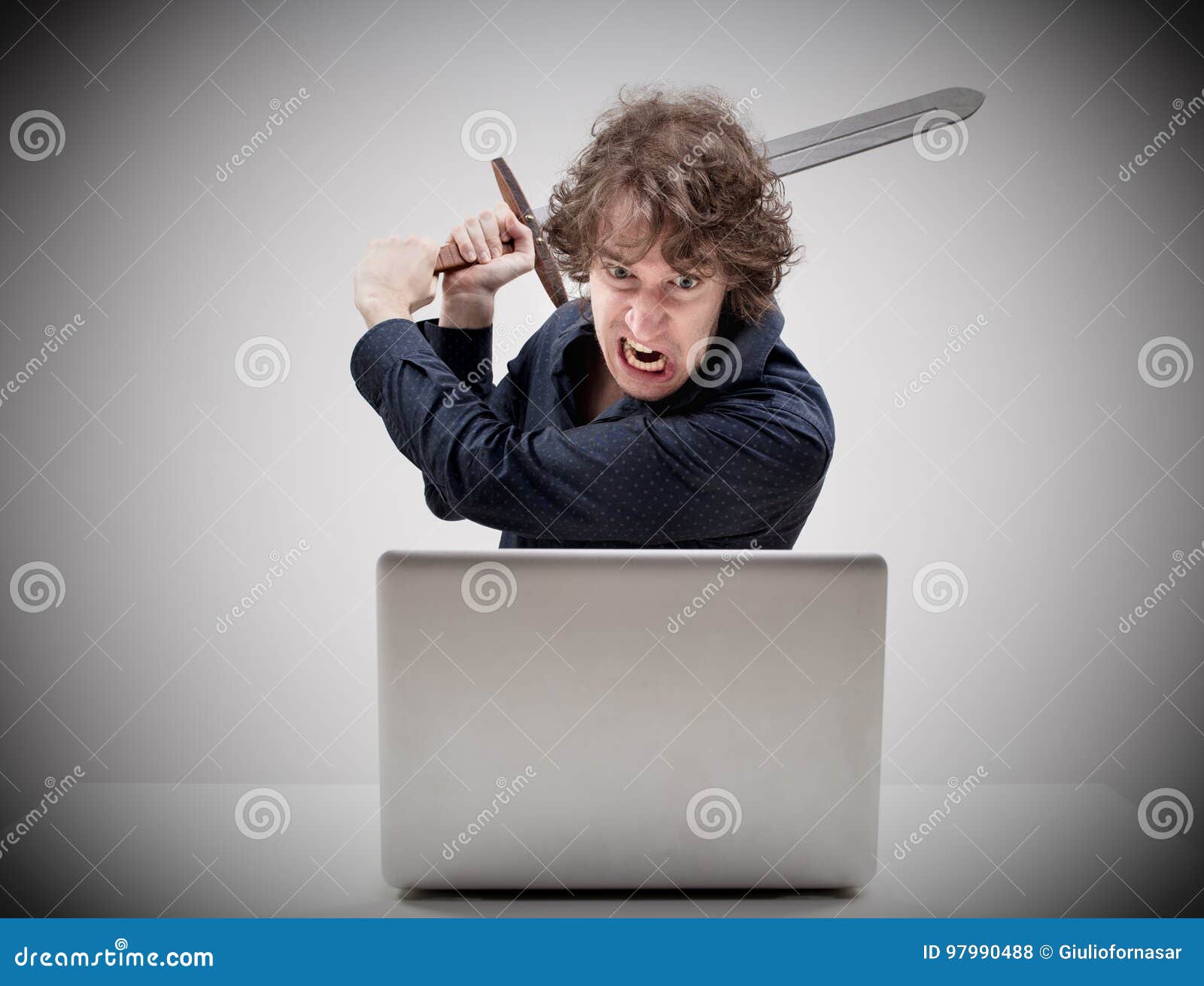 Angry Man about To Destroy His Laptop Stock Photo - Image of face ...