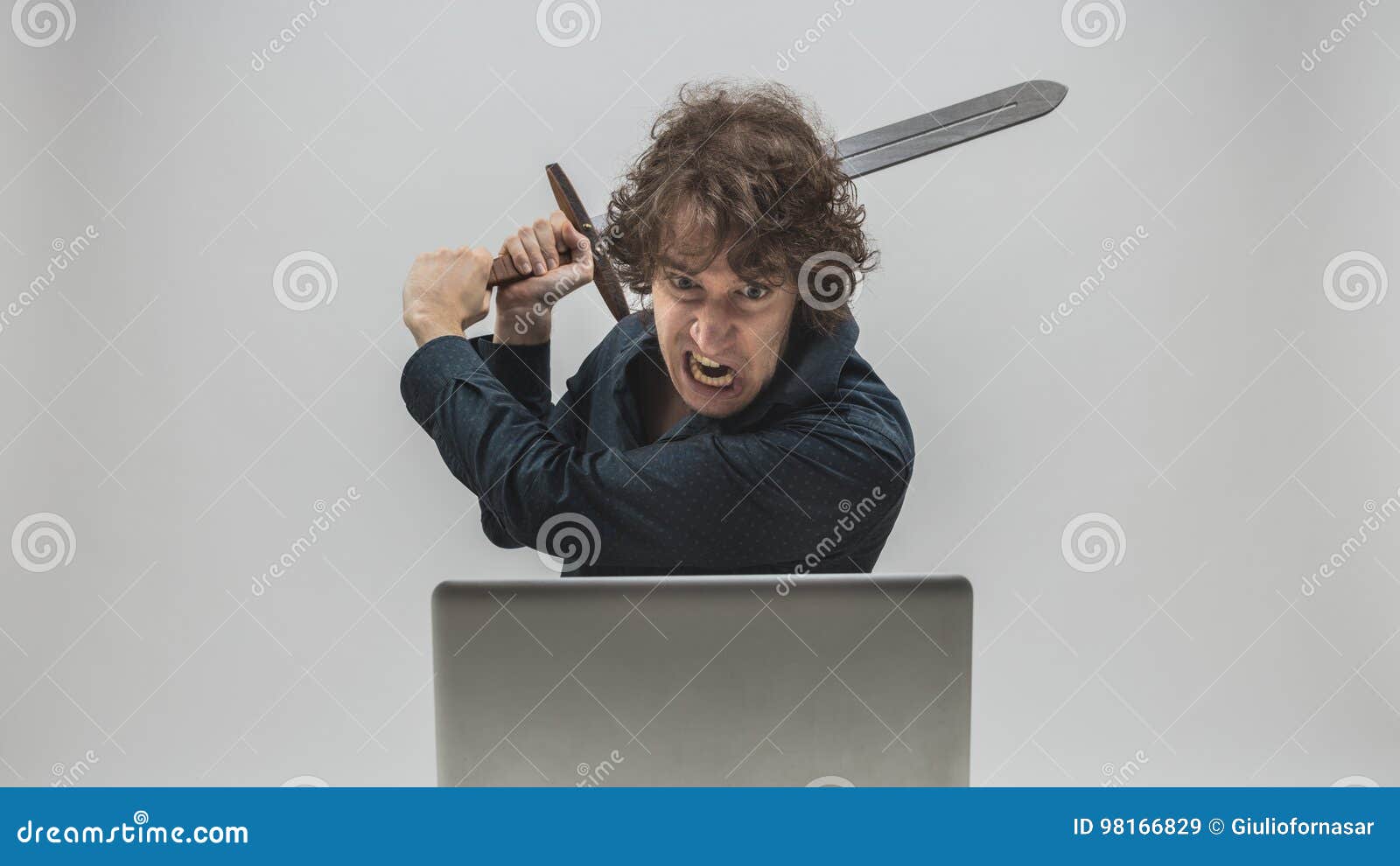 Angry Man about To Destroy His Laptop Stock Image - Image of discontent ...
