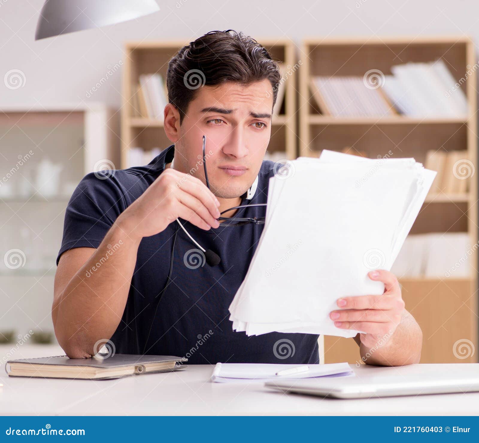 Angry Man with Too Much Paperwork To Do Stock Image - Image of office ...