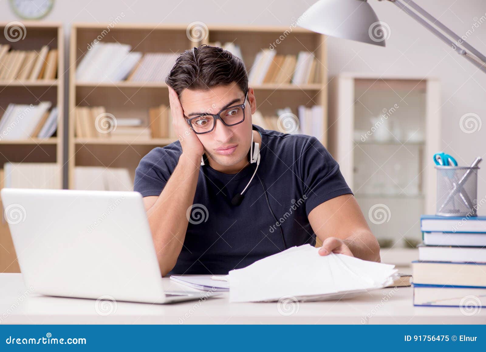 The Angry Man with Too Much Paperwork To Do Stock Image - Image of ...