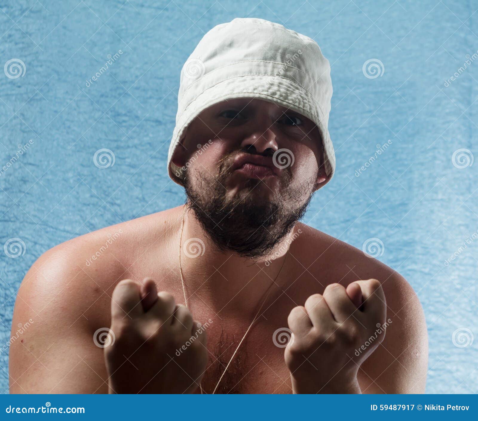Angry Man Turns Emotionally Inadequate Fig Finger. Stock Image - Image ...