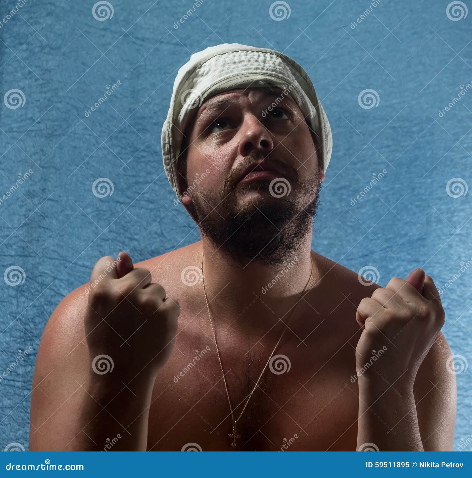 Angry Man Turns Emotionally Inadequate Fig Finger. Stock Image - Image ...