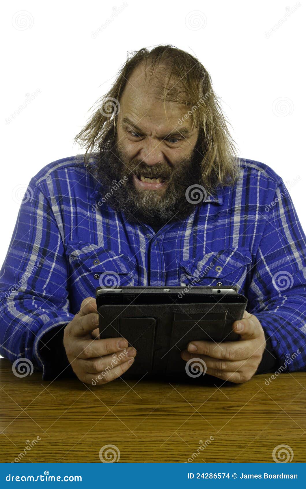 Angry man V Tablet stock photo. Image of isolated, background - 24286574