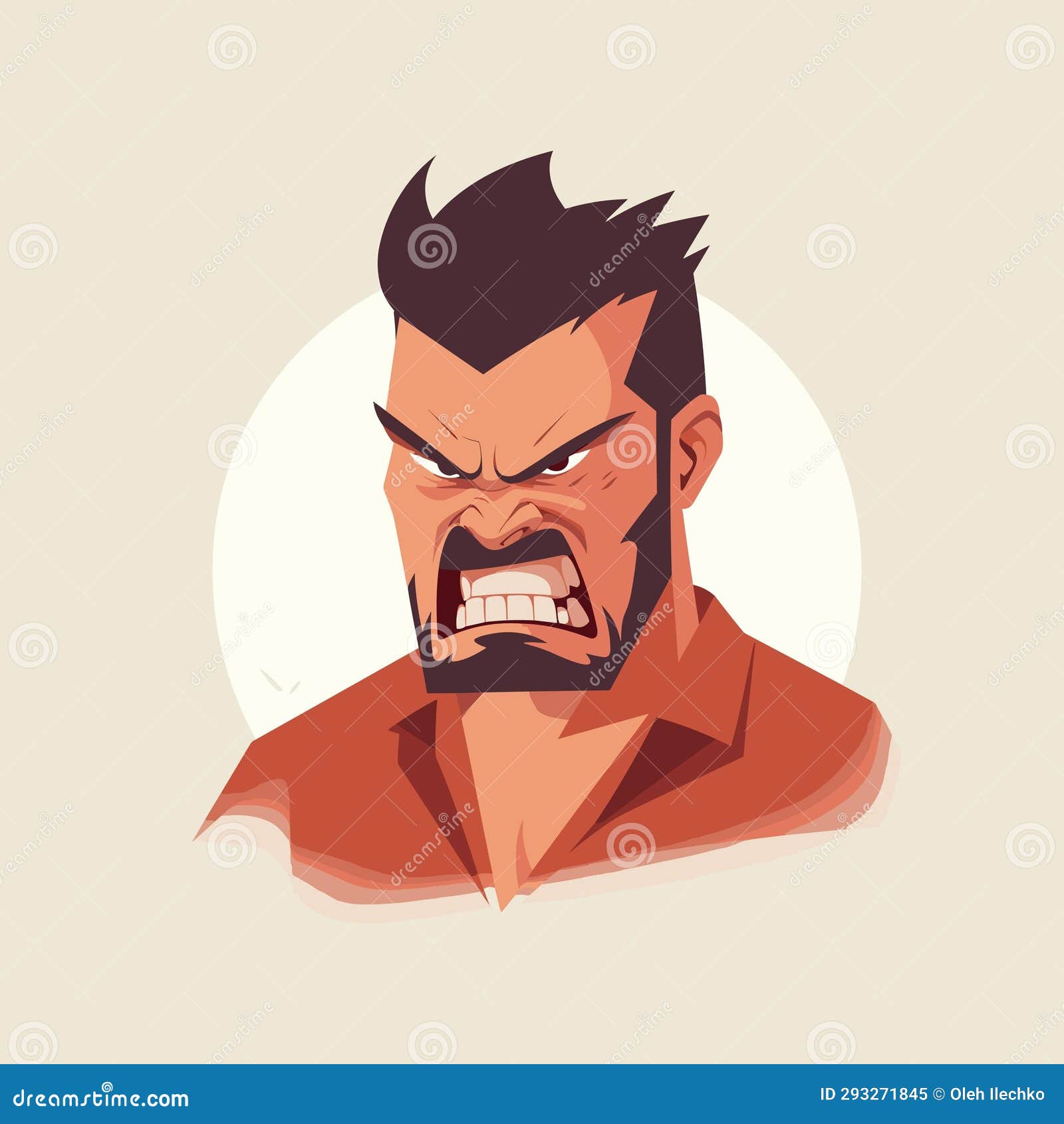 Angry Man Vector Flat Minimalistic Isolated Illustration Stock Vector ...