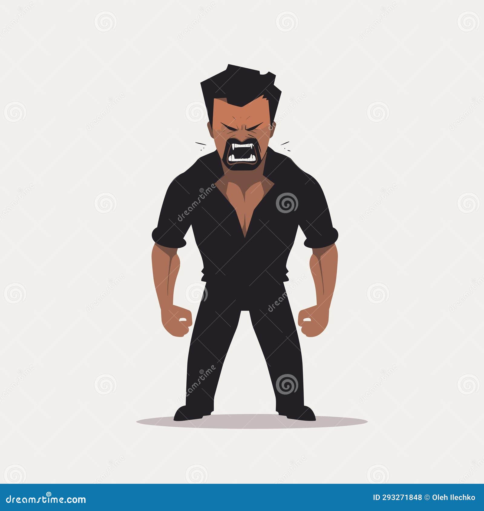 Angry Man Vector Flat Minimalistic Isolated Illustration Stock Vector ...